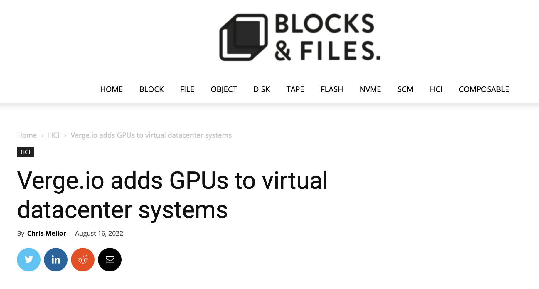 Blocks and Files covers VergeIO GPU announcement and more - Verge.io