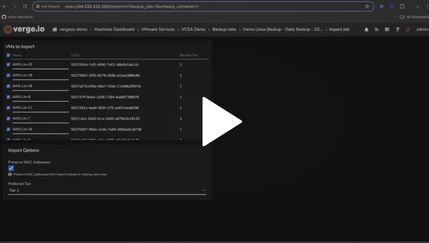 Migrate 100 VMware VMs in Seconds - Verge.io Migrate 100 VMware VMs in Seconds - Verge.io